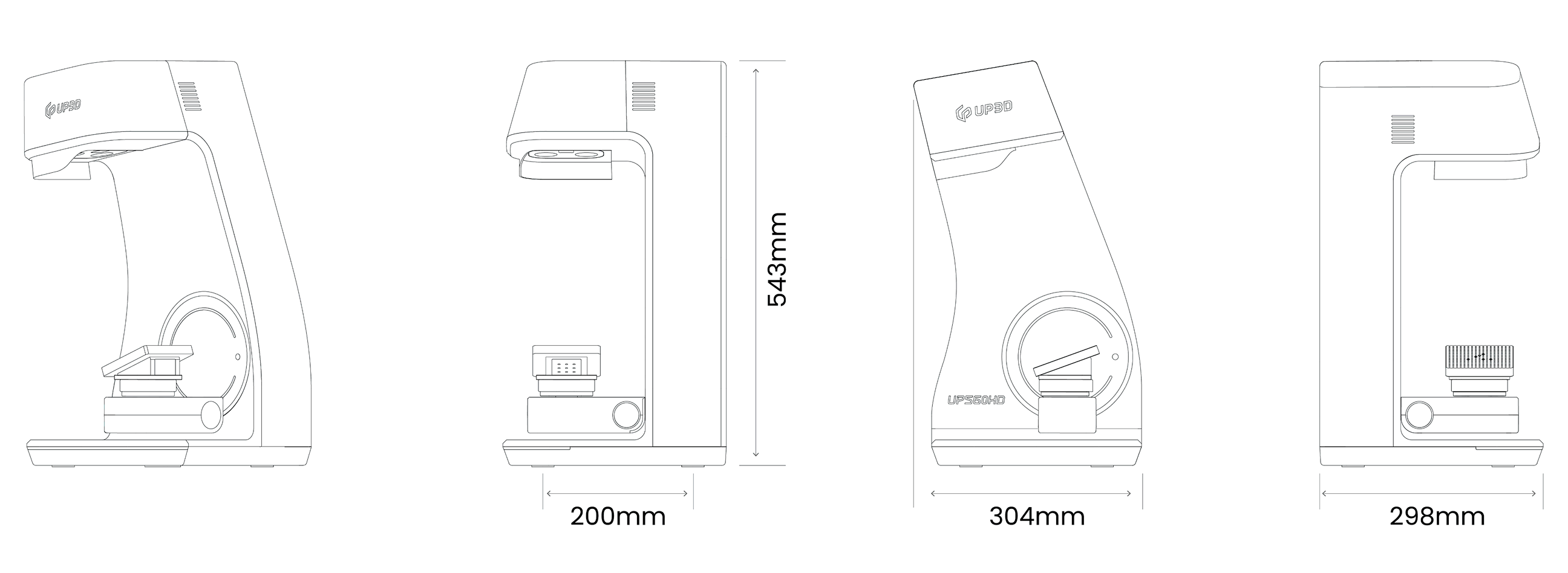 UP560HD Dental Lab Scanner – 4μm, Dual 5MP, 10s Scan | UP3D